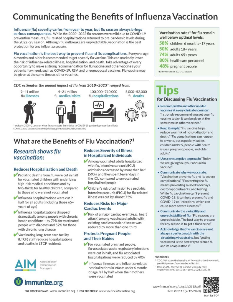 Communicating the Benefits of Influenza Vaccine - Association of ...